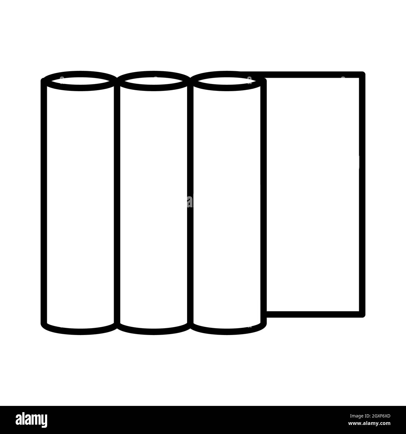 Rolls of paper icon in outline style on a green background Stock Photo ...