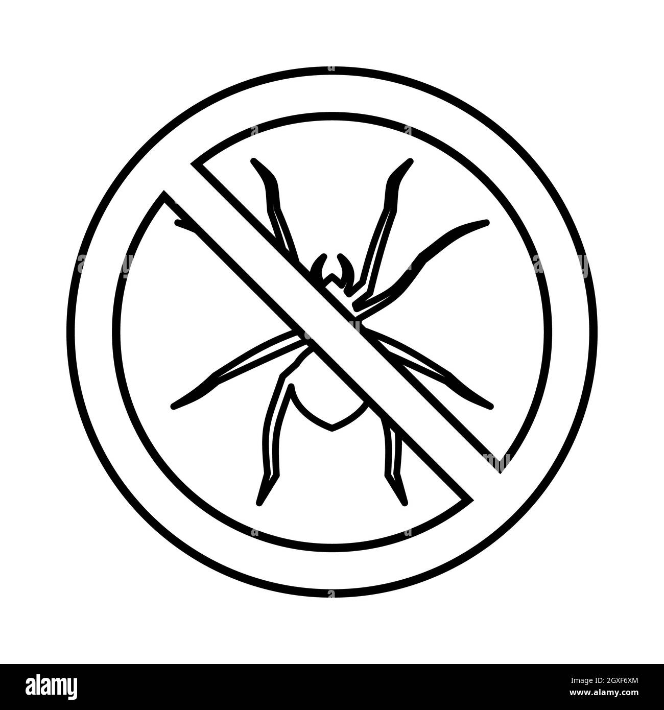 No spider sign icon in outline style isolated on white background Stock ...