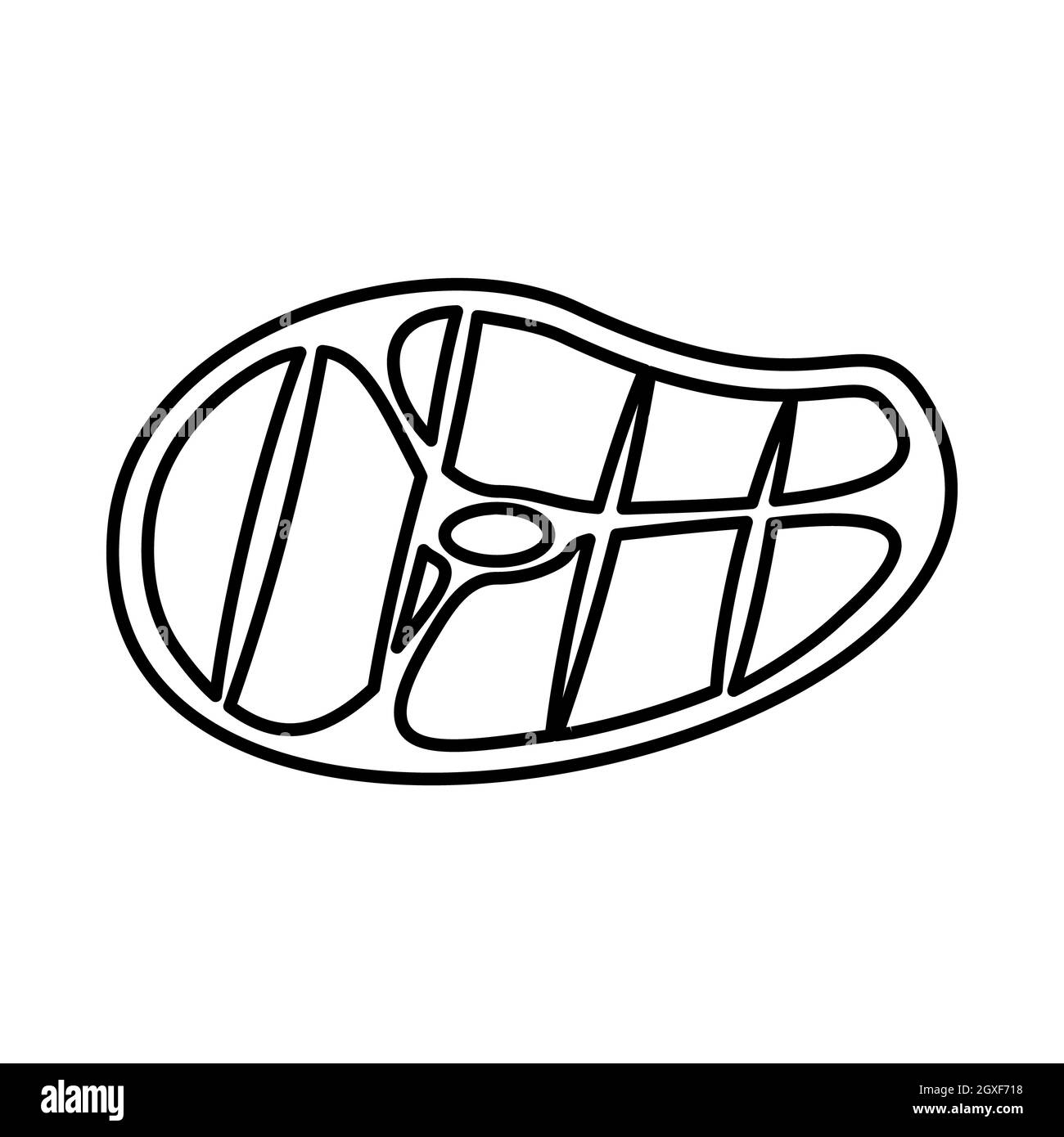 Steak Icon in outline style isolated on white background Stock Photo ...