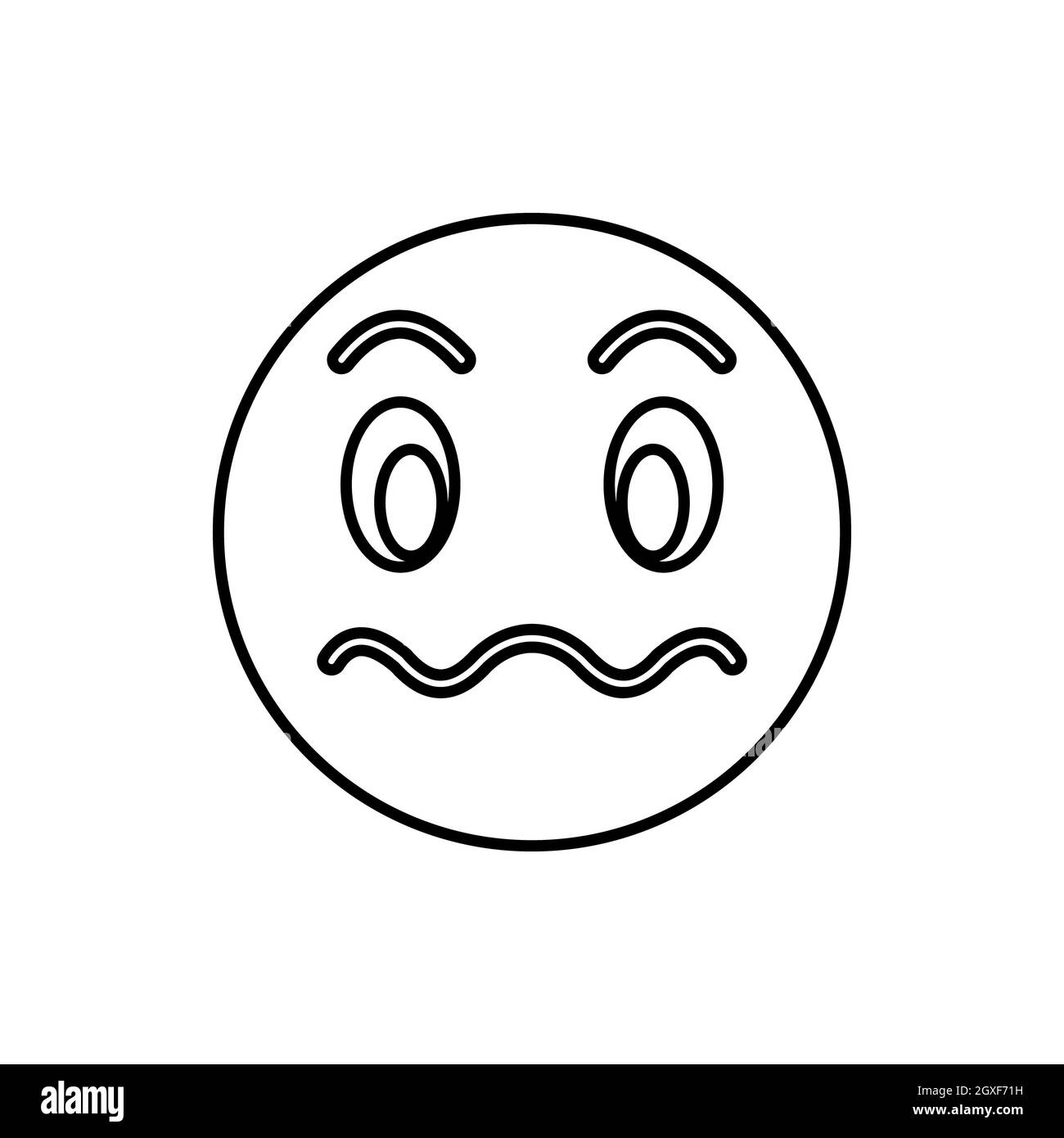 Suspicious emoticon icon in outline style isolated on white background ...