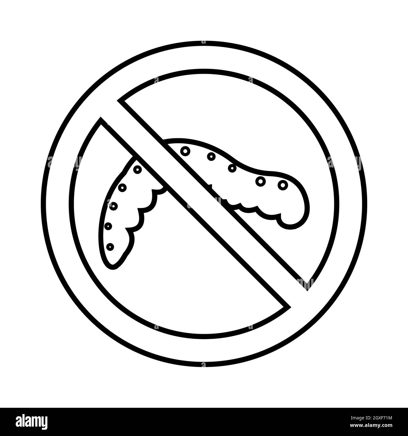 No caterpillar sign icon in outline style isolated on white background ...