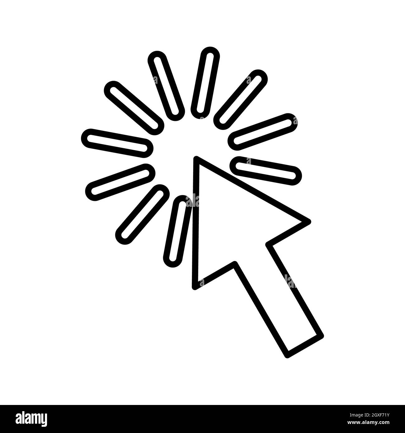 Click icon in outline style isolated on white background Stock Photo ...