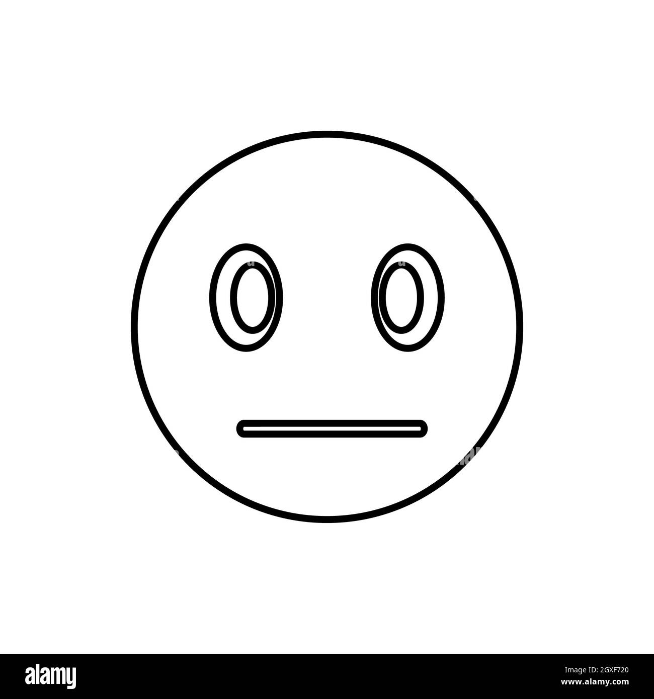 Suspicious emoticon icon in outline style isolated on white background ...