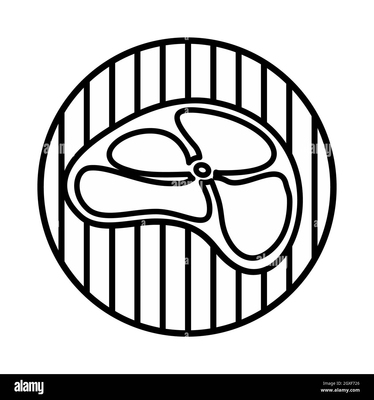 Steak Icon in outline style isolated on white background Stock Photo ...