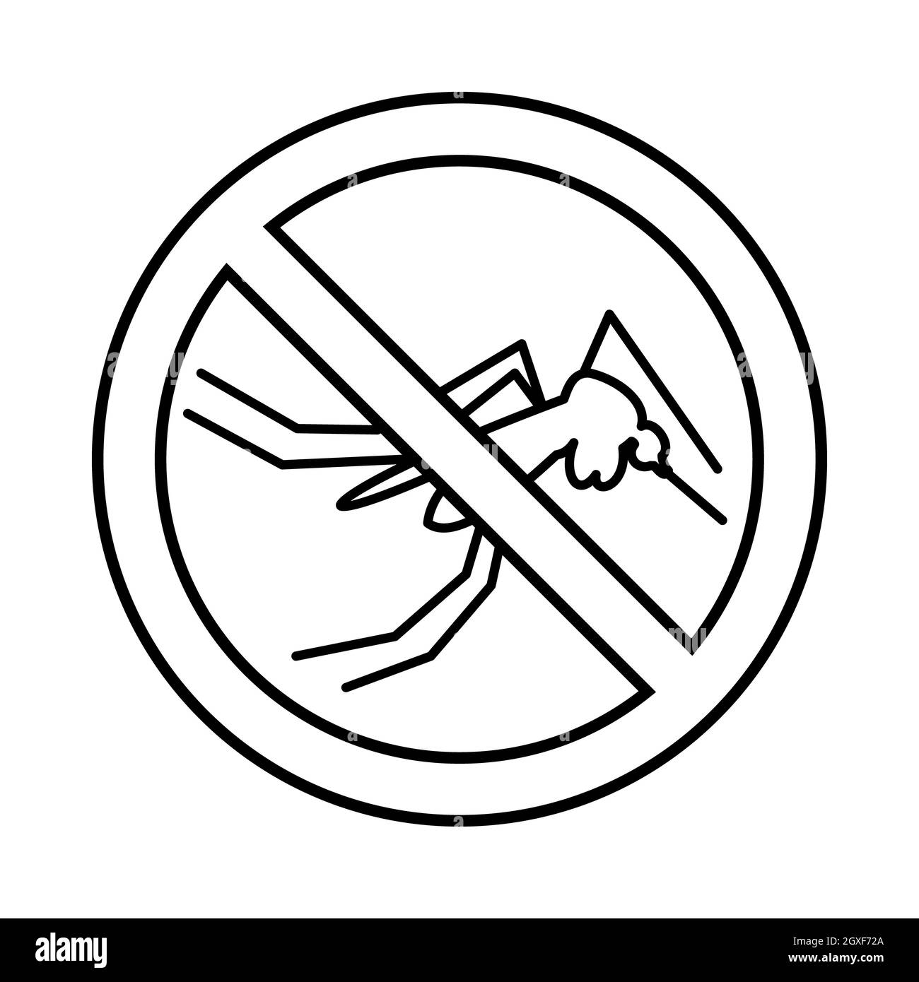 No mosquito sign icon in outline style isolated on white background ...