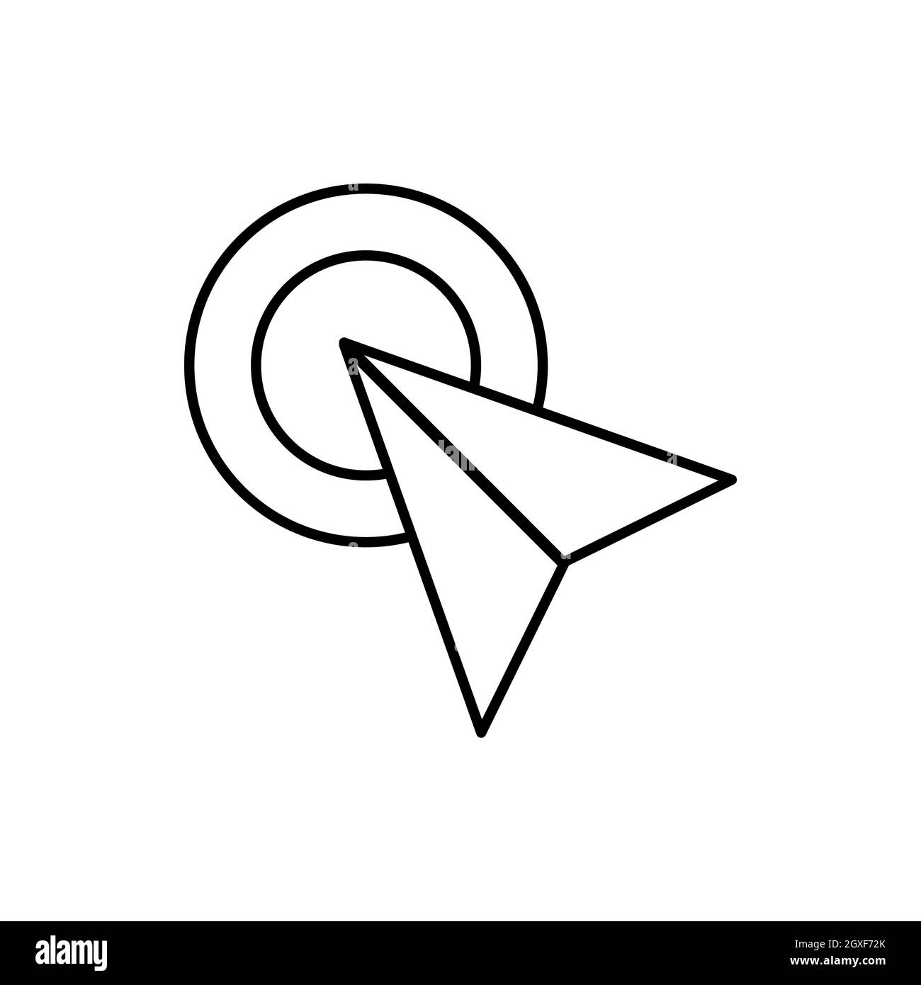 Click icon in outline style isolated on white background Stock Photo ...