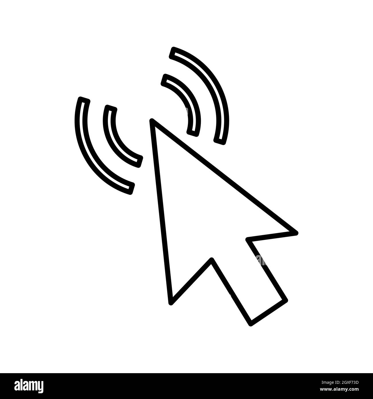 Click icon in outline style isolated on white background Stock Photo ...