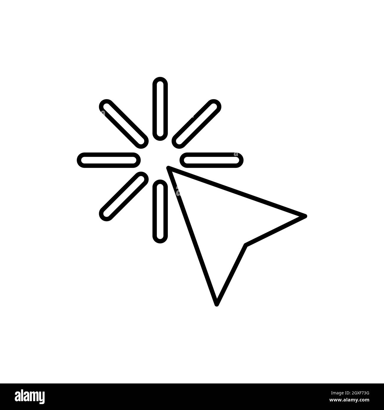 Click icon in outline style isolated on white background Stock Photo ...