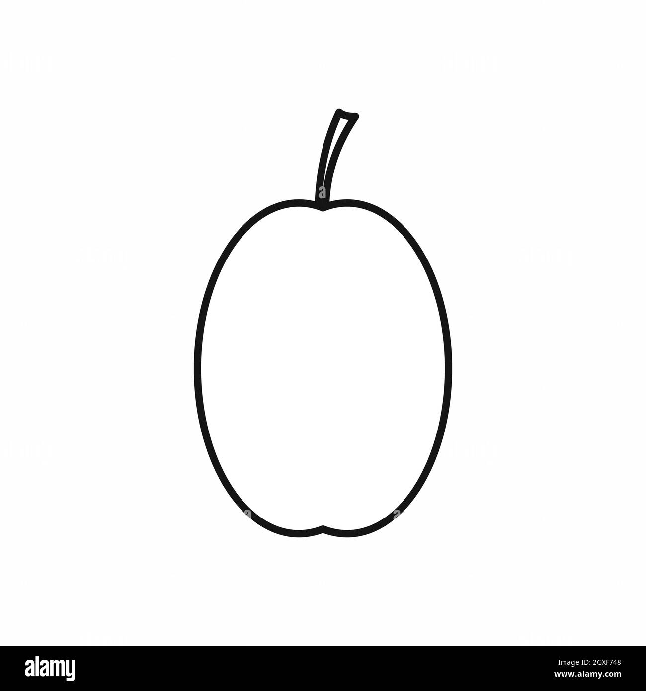 Plum icon in outline style isolated on white background Stock Photo - Alamy