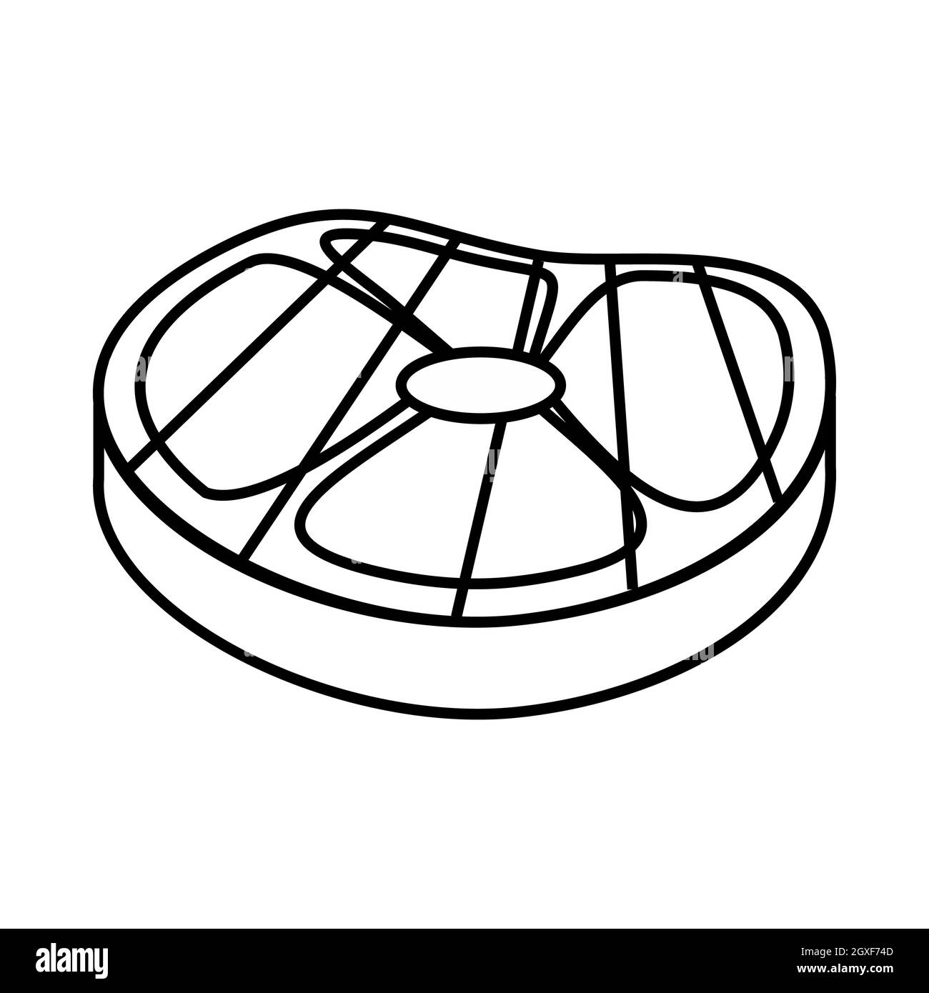 Steak Icon in outline style isolated on white background Stock Photo ...