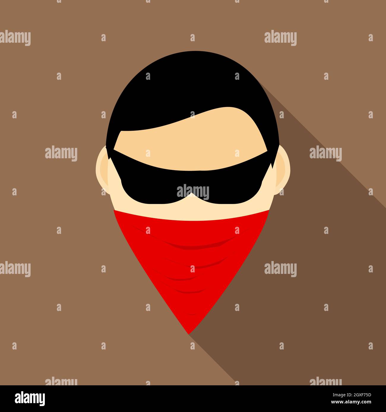 Spy in mask icon in flat style with long shadow. Spying symbol Stock ...