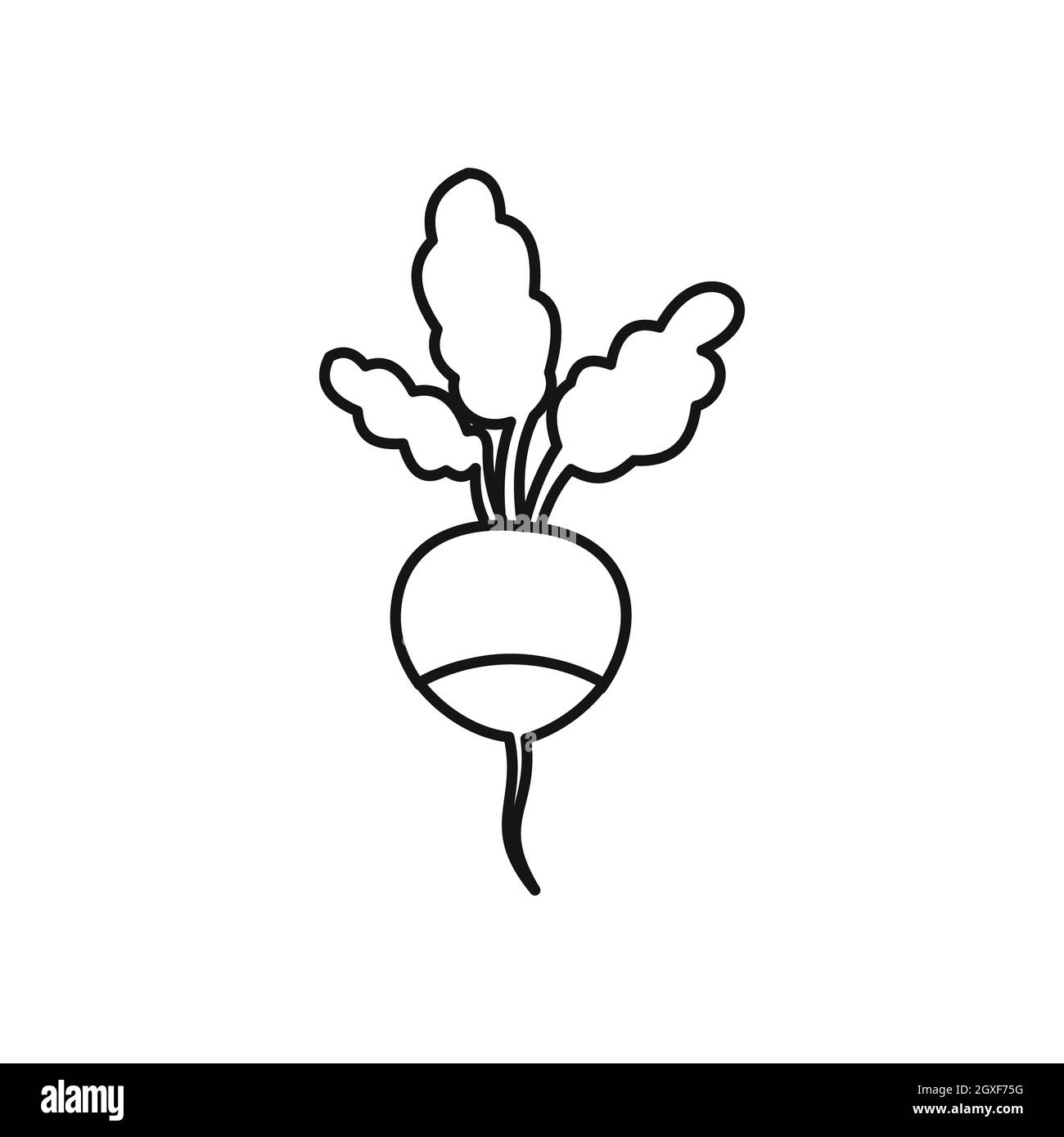 Fresh radish icon in outline style isolated on white background Stock ...