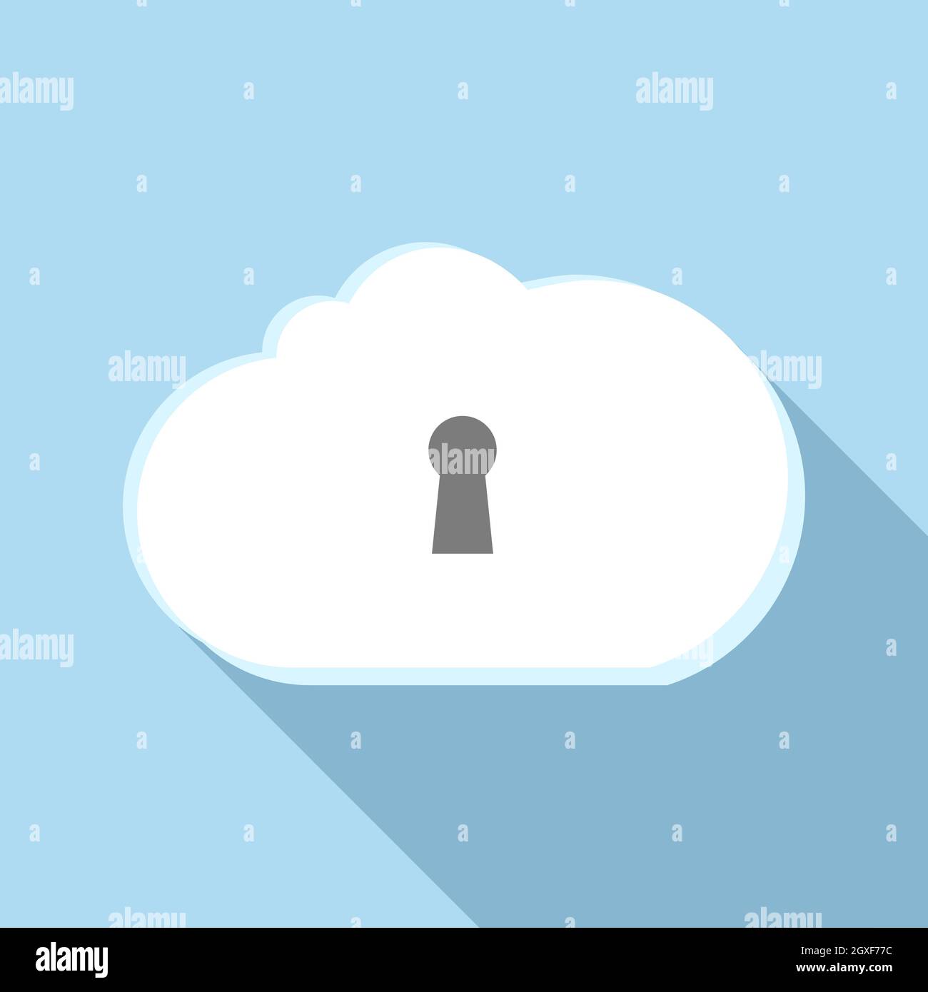 Cloud storage icon in flat style with long shadow. Database symbol ...