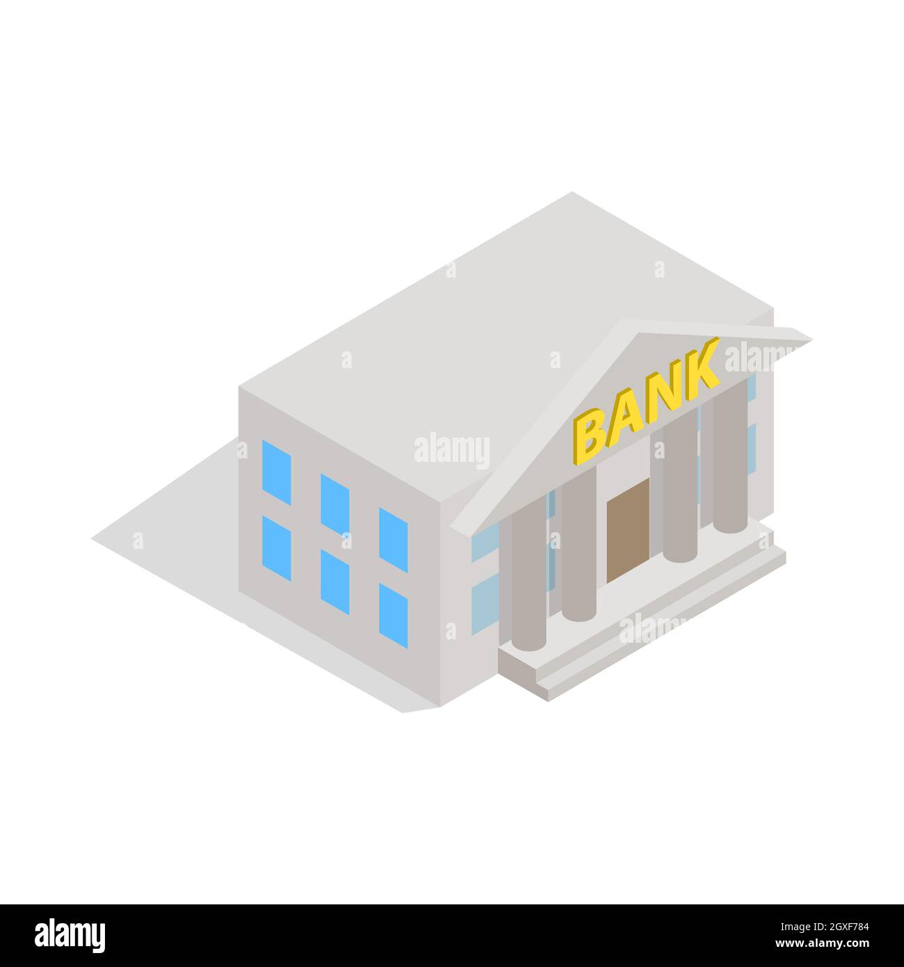 Bank building icon in isometric 3d style on a white background Stock ...