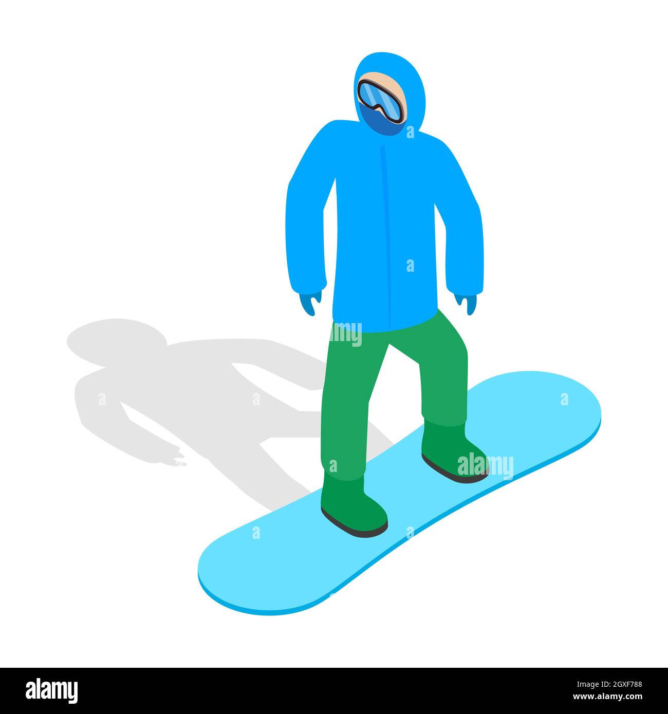 Snowboarder with snowboard deck icon in isometric 3d style on a white ...