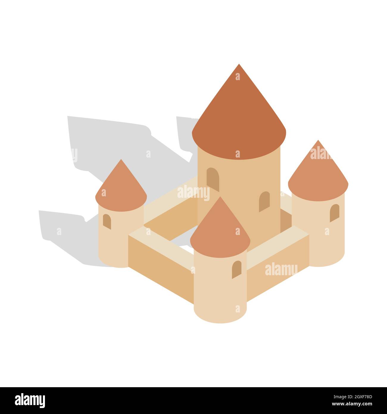 Chillon castle in Montreux city, Switzerland icon in isometric 3d style ...