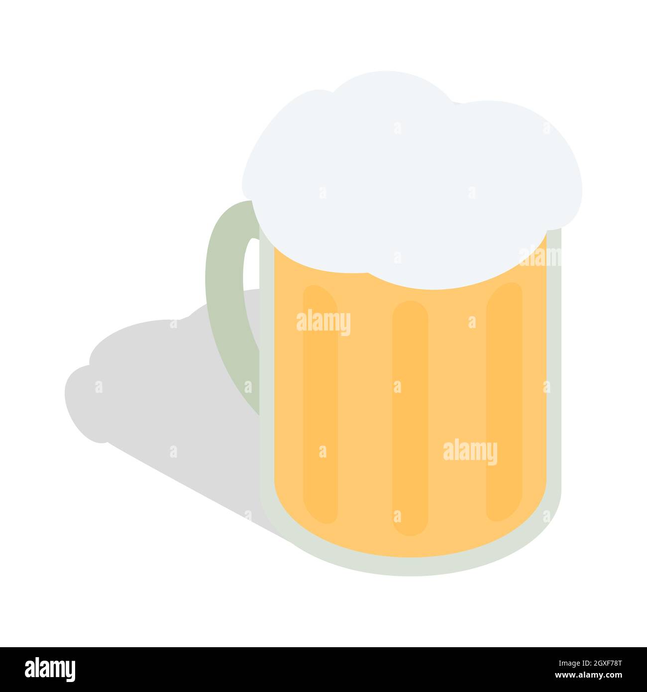 Beer mug icon in isometric 3d style on a white background Stock Photo ...