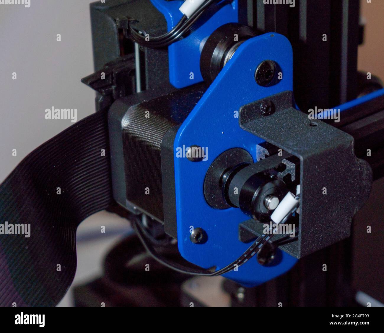 Detail shot of a part of a 3D printer - an affordable technique Stock ...