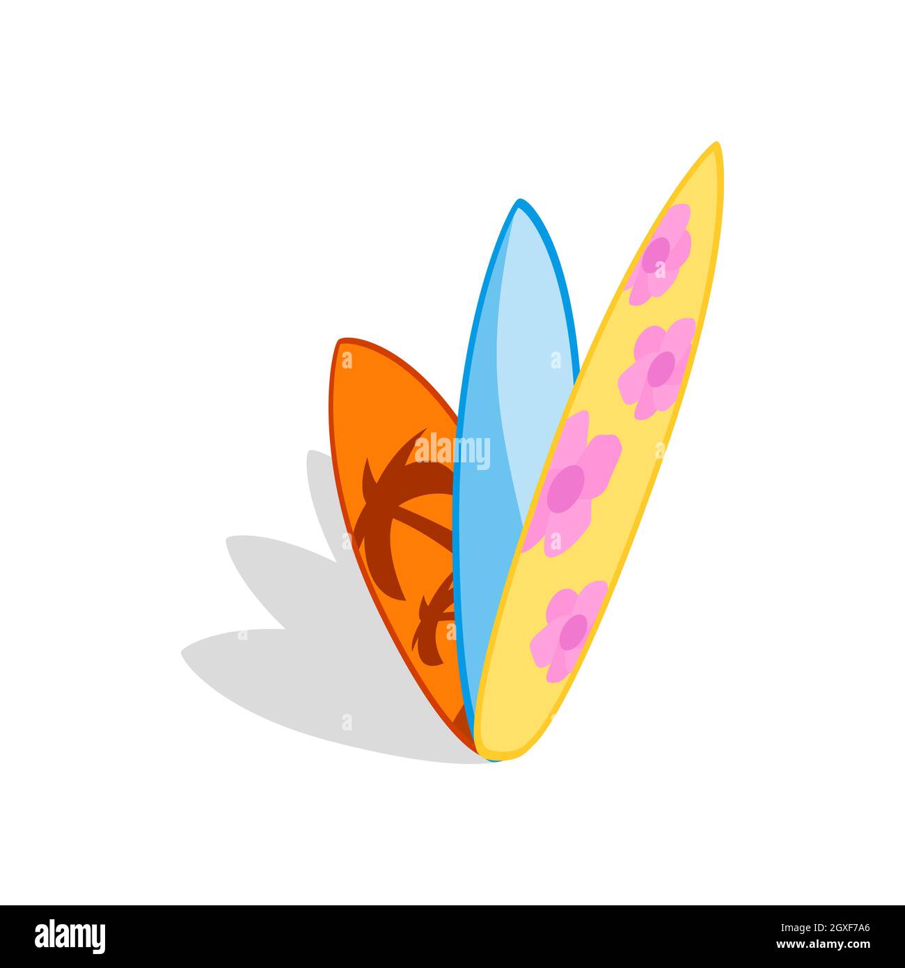 Surf boards icon in isometric 3d style on a white background Stock ...
