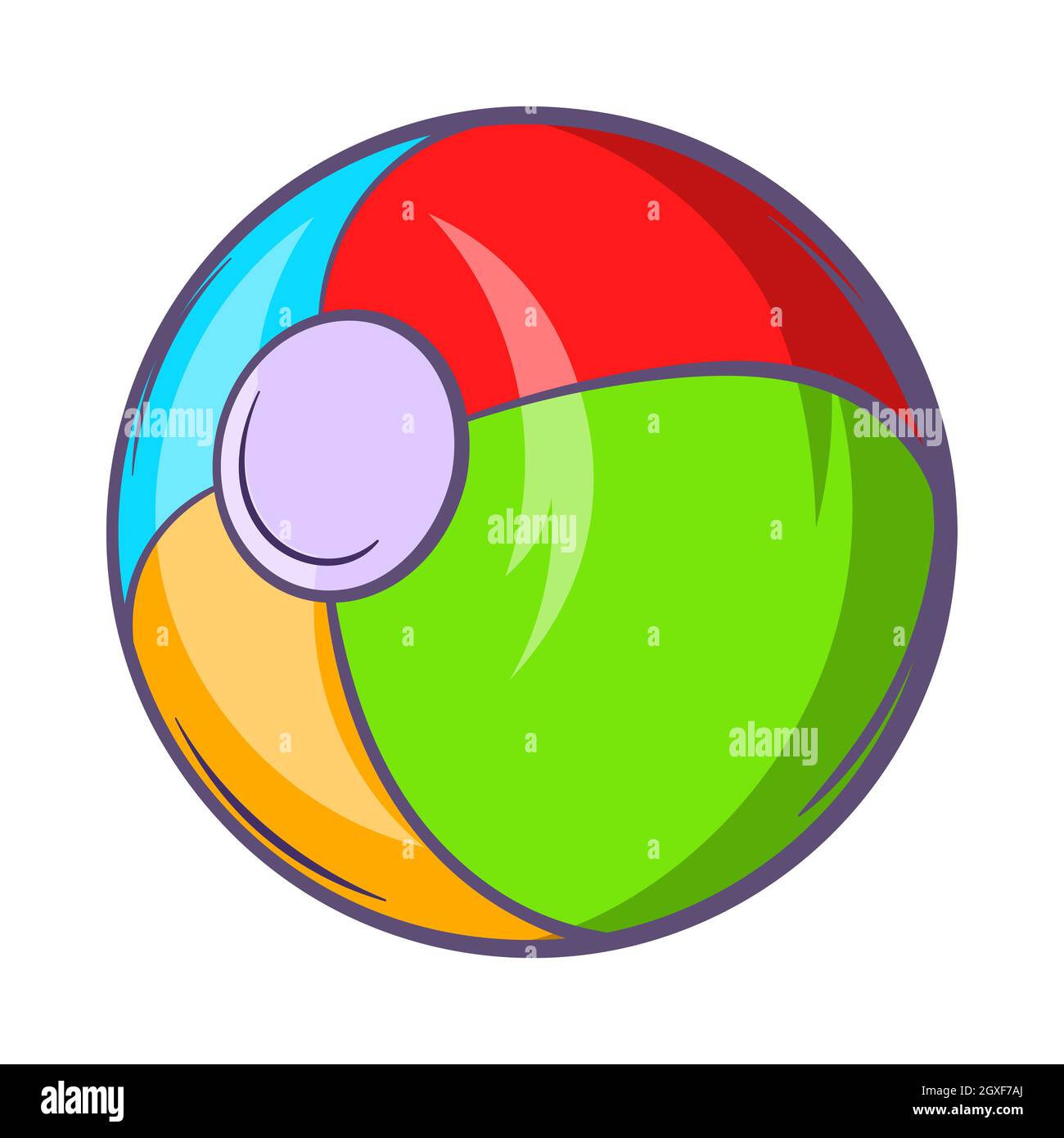 Colorful ball icon in cartoon style on a white background Stock Photo ...