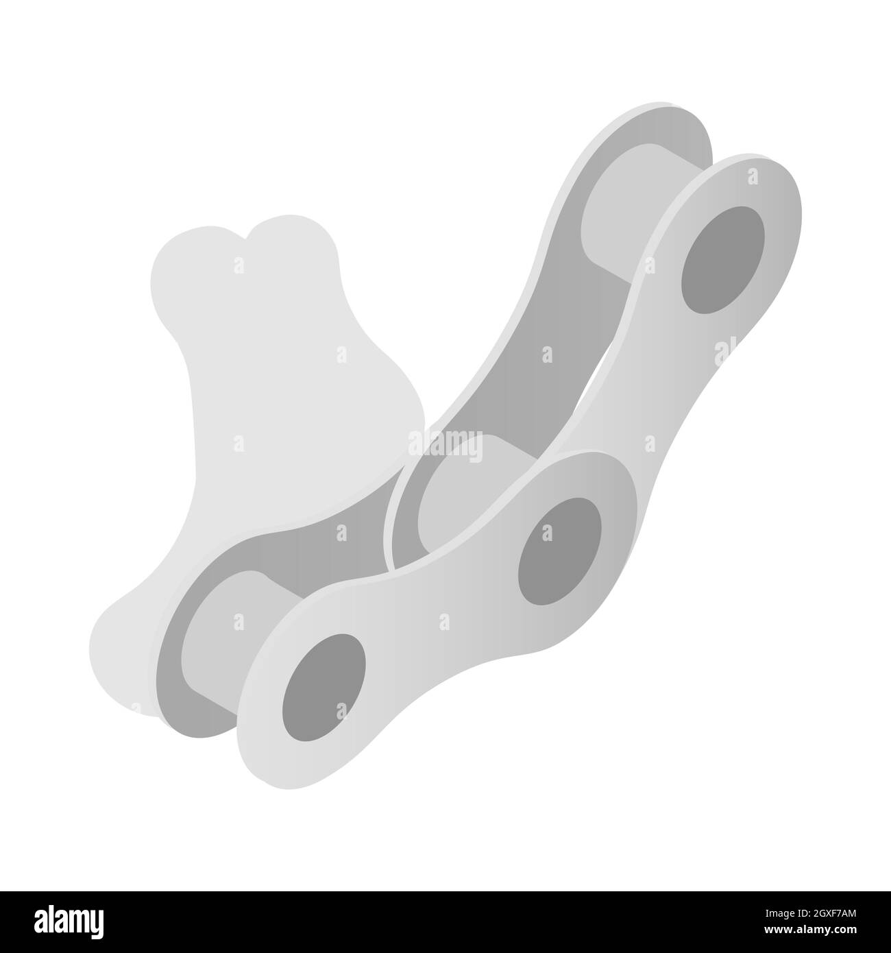 Bicycle chain links icon in isometric 3d style on a white background ...