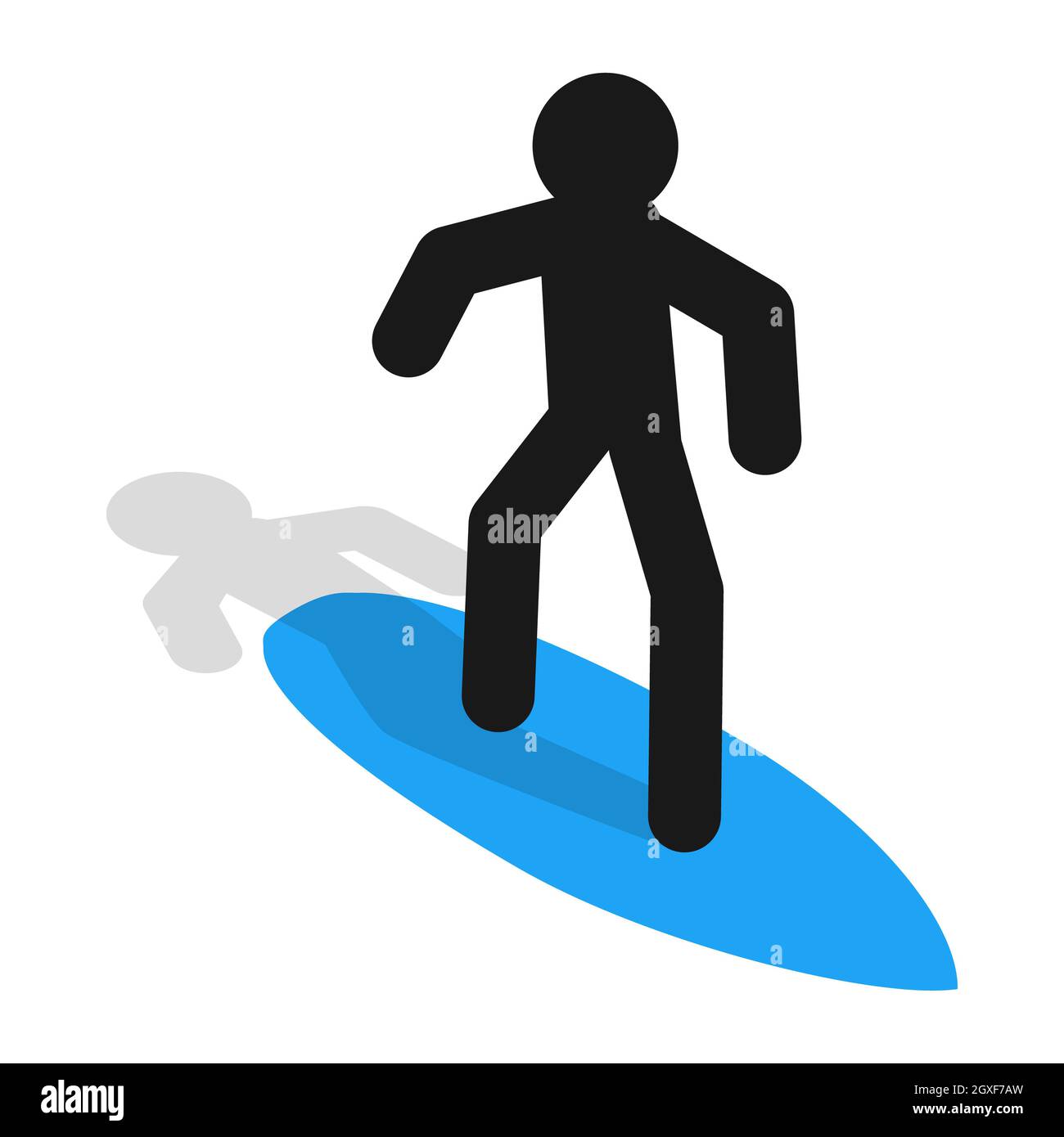 Surfer icon in isometric 3d style on a white background Stock Photo - Alamy