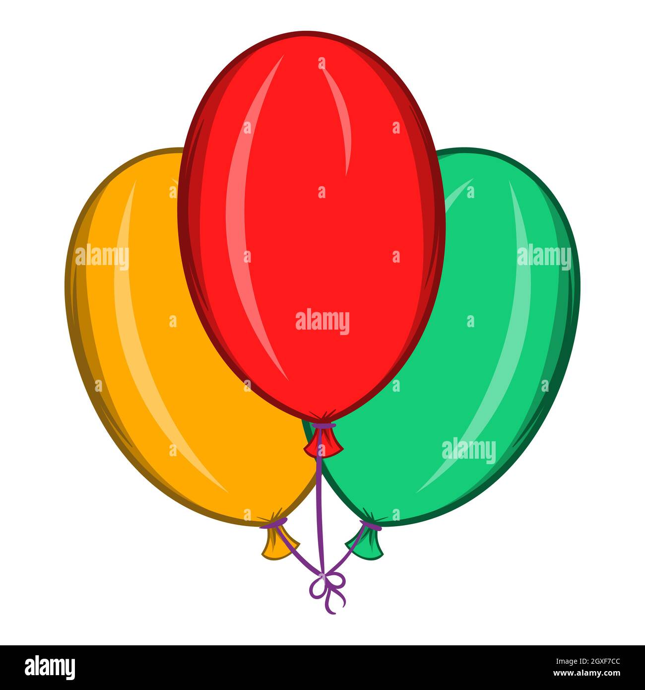 Colorful balloons icon in cartoon style on a white background Stock ...