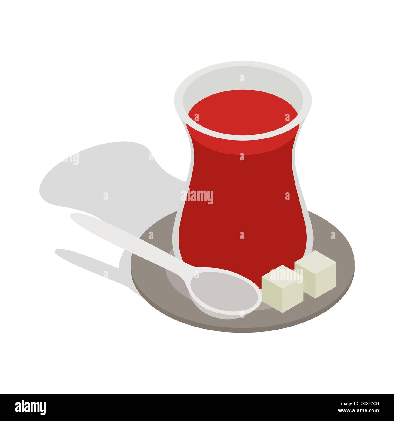 Turkish tea icon in isometric 3d style on a white background Stock ...
