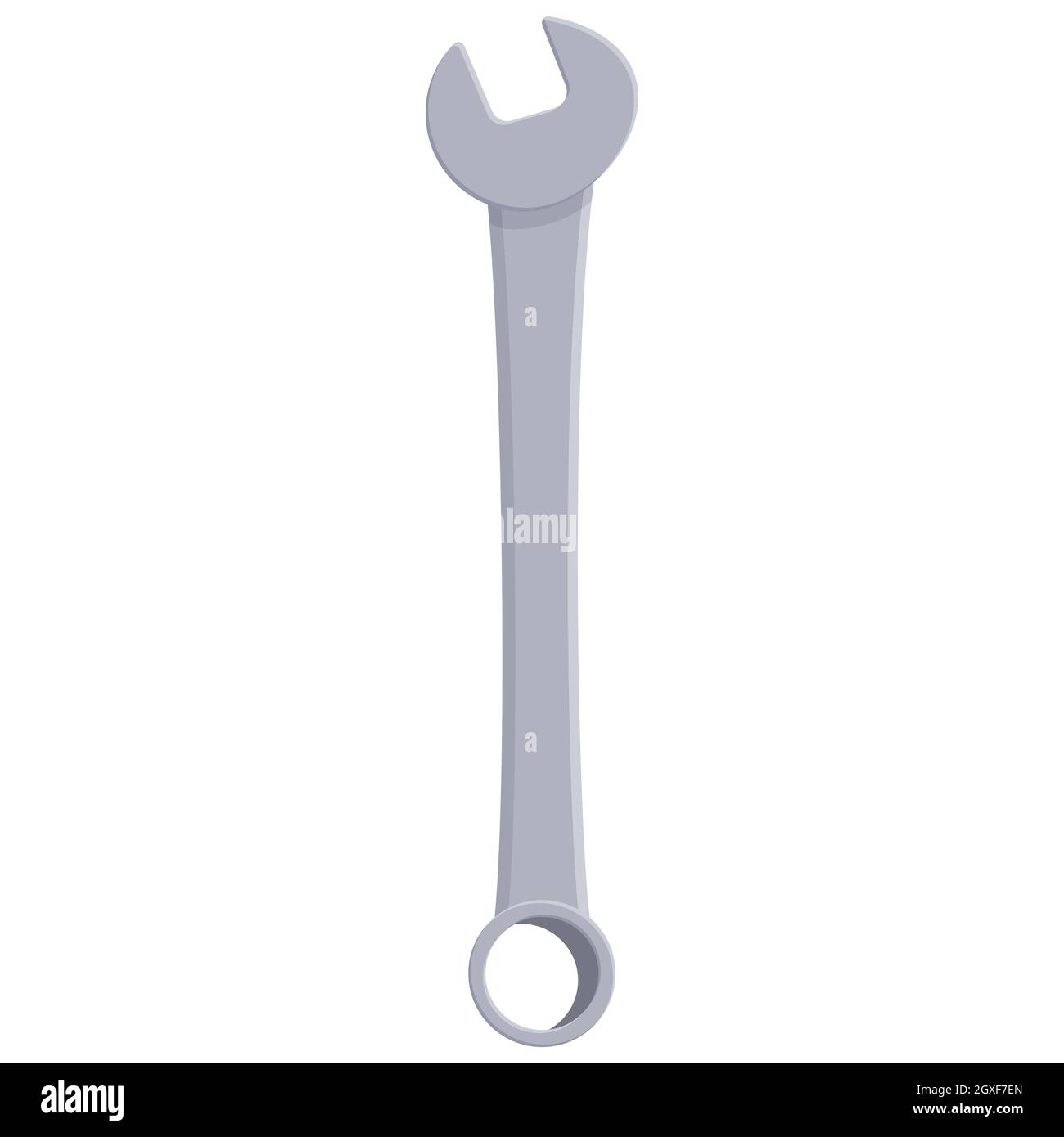 Wrench icon in cartoon style on a white background Stock Photo - Alamy