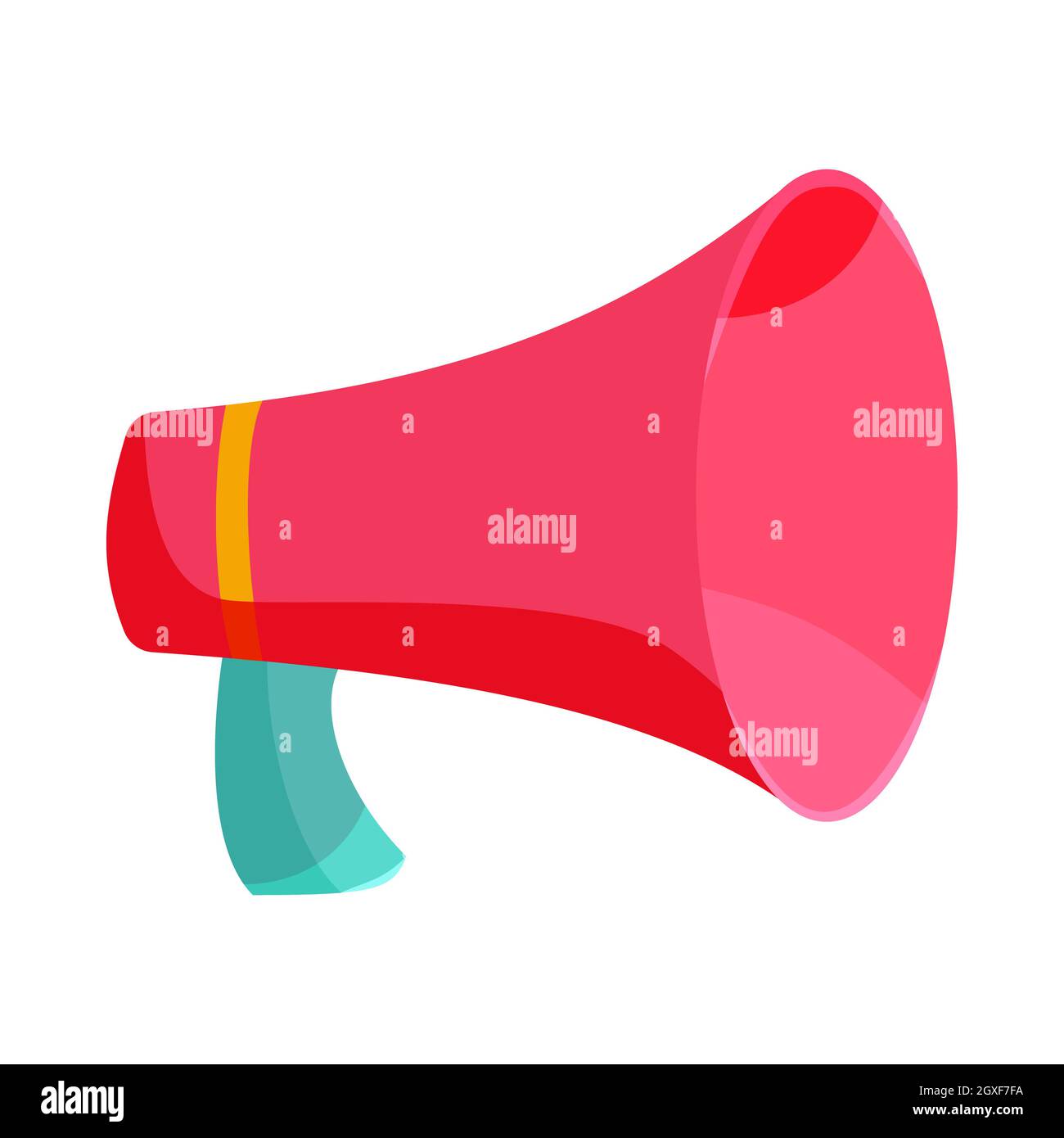 Pink loudspeaker icon in cartoon style on a white background Stock ...