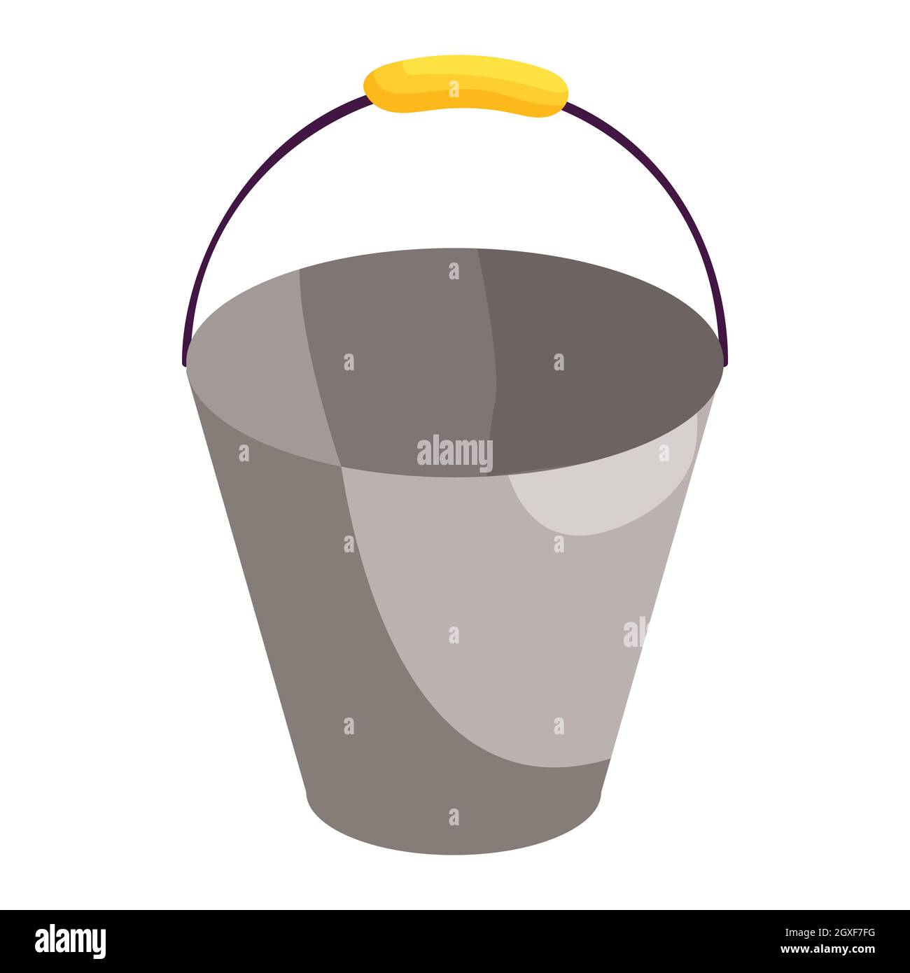 Metal bucket icon in cartoon style on a white background Stock Photo ...