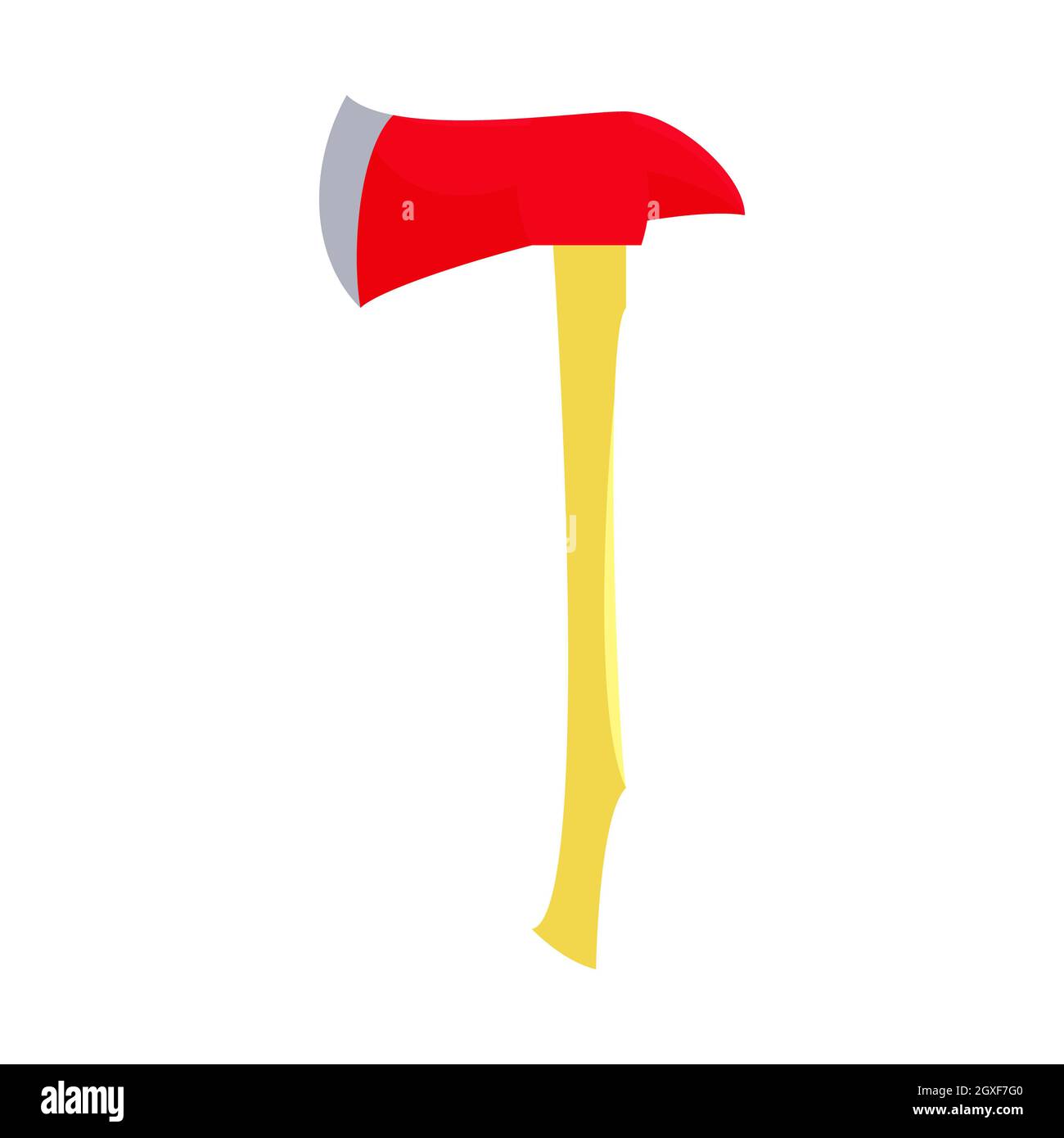 Red axe icon in cartoon style on a white background Stock Photo - Alamy