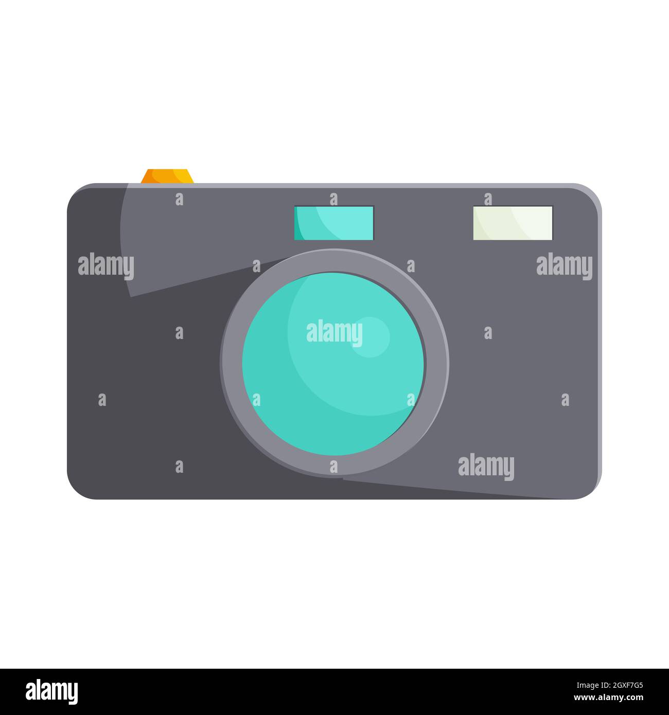 Black camera icon in cartoon style on a white background Stock Photo ...