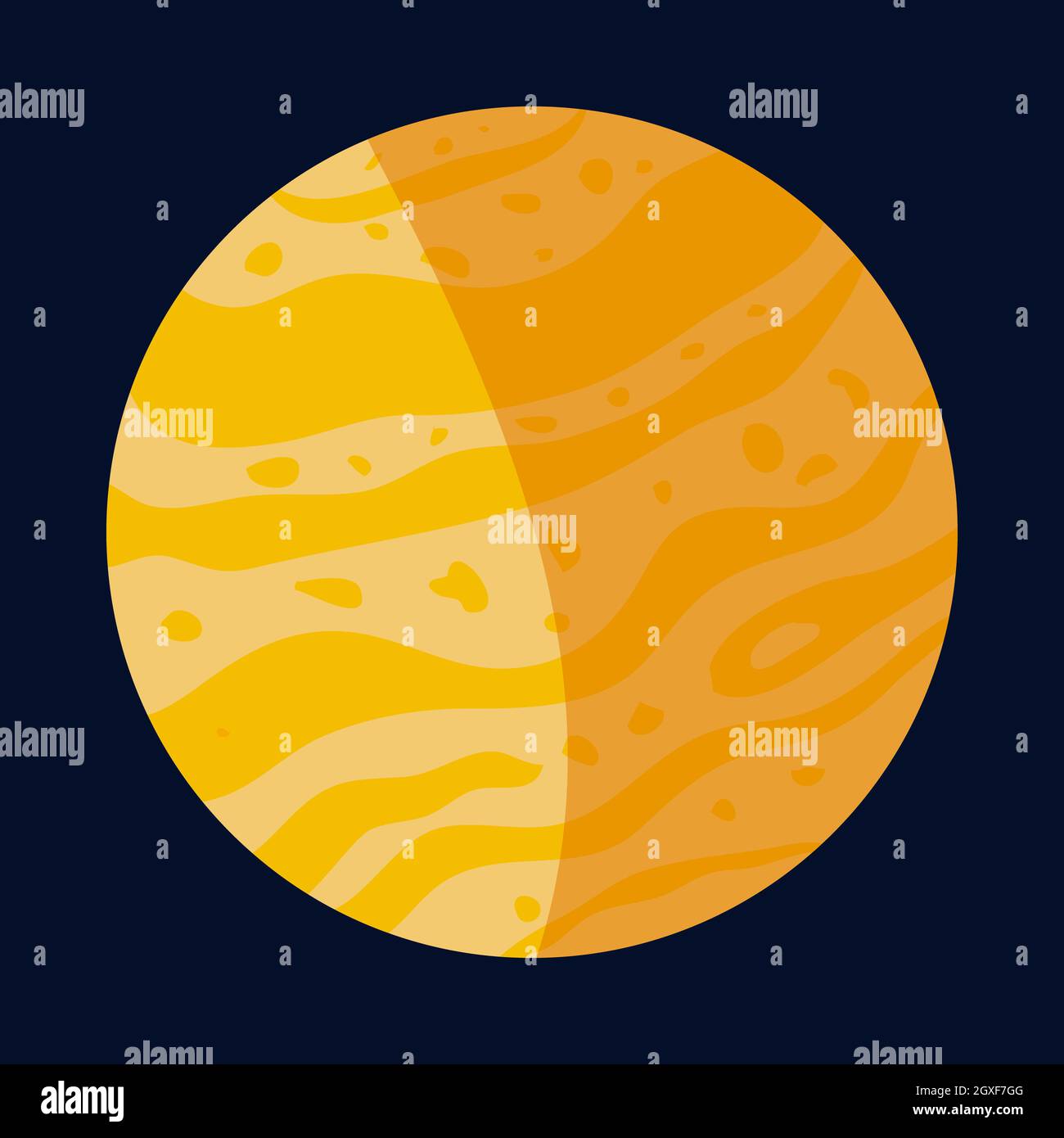 Jupiter, largest planet of the solar system icon in cartoon style ...