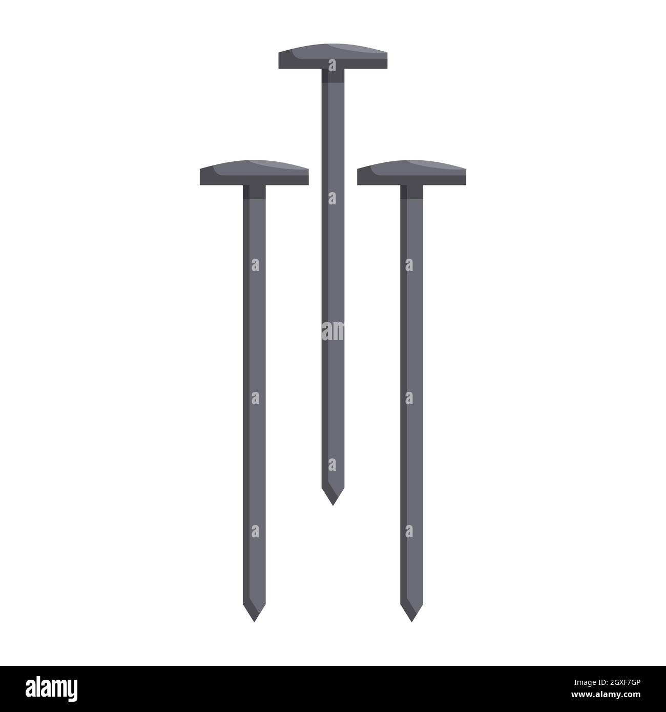 Metal nails icon in cartoon style on a white background Stock Photo - Alamy