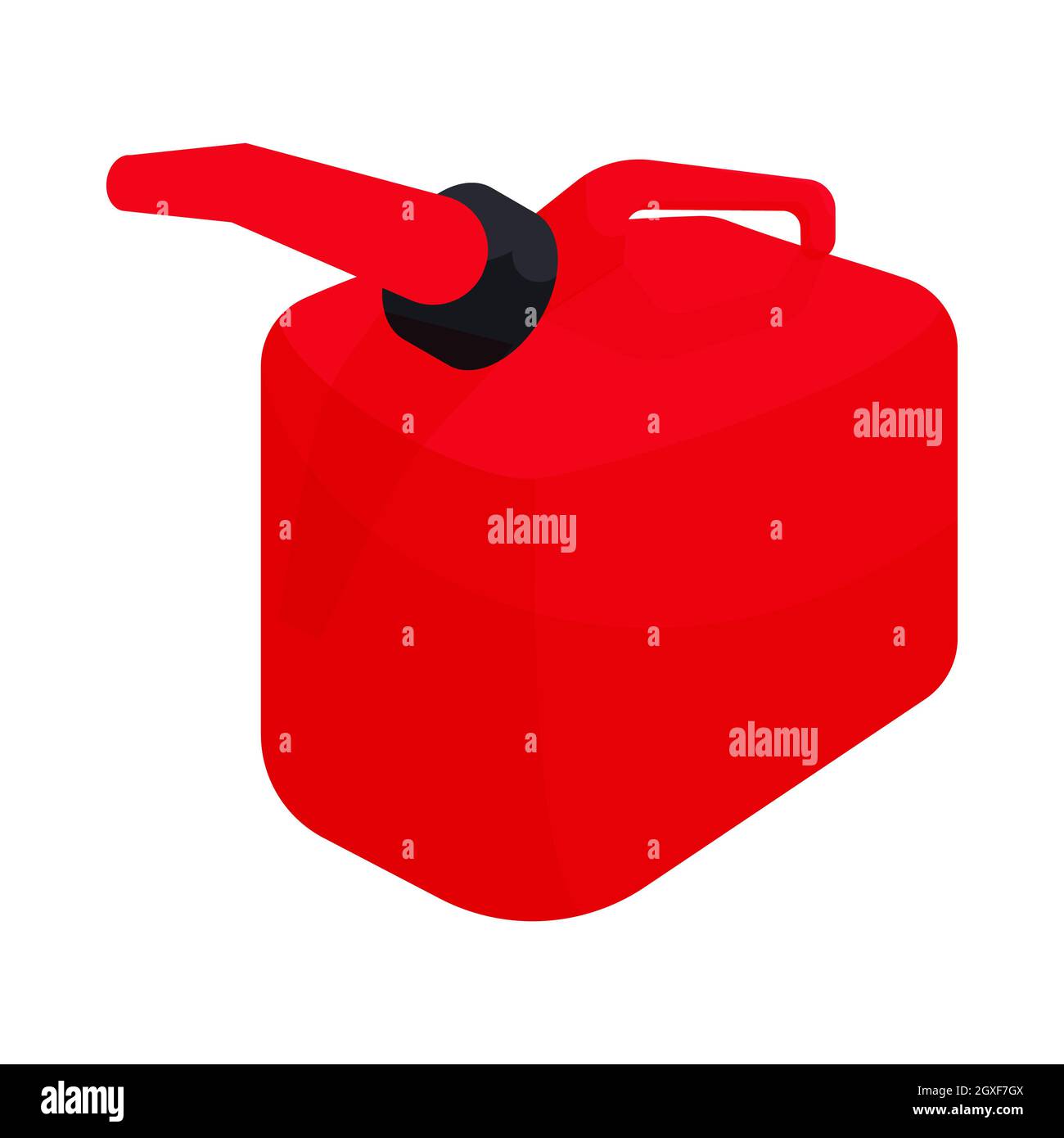 Red gas can icon in cartoon style on a white background Stock Photo - Alamy