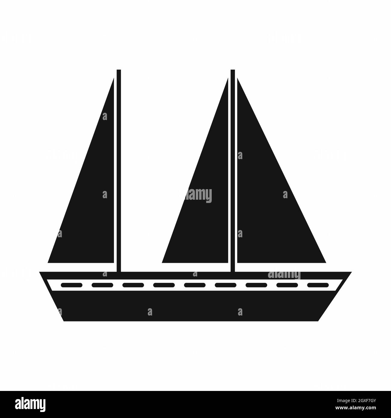 Sailing boat icon in simple style isolated on white background. Sea ...