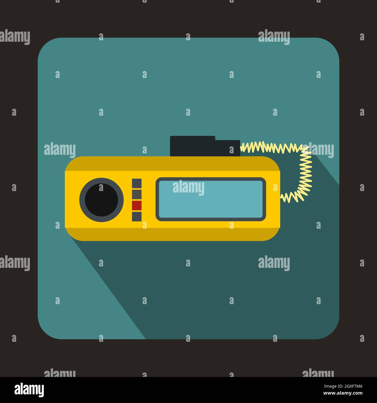 Radio taxi icon in flat style with long shadow. Device symbol Stock ...