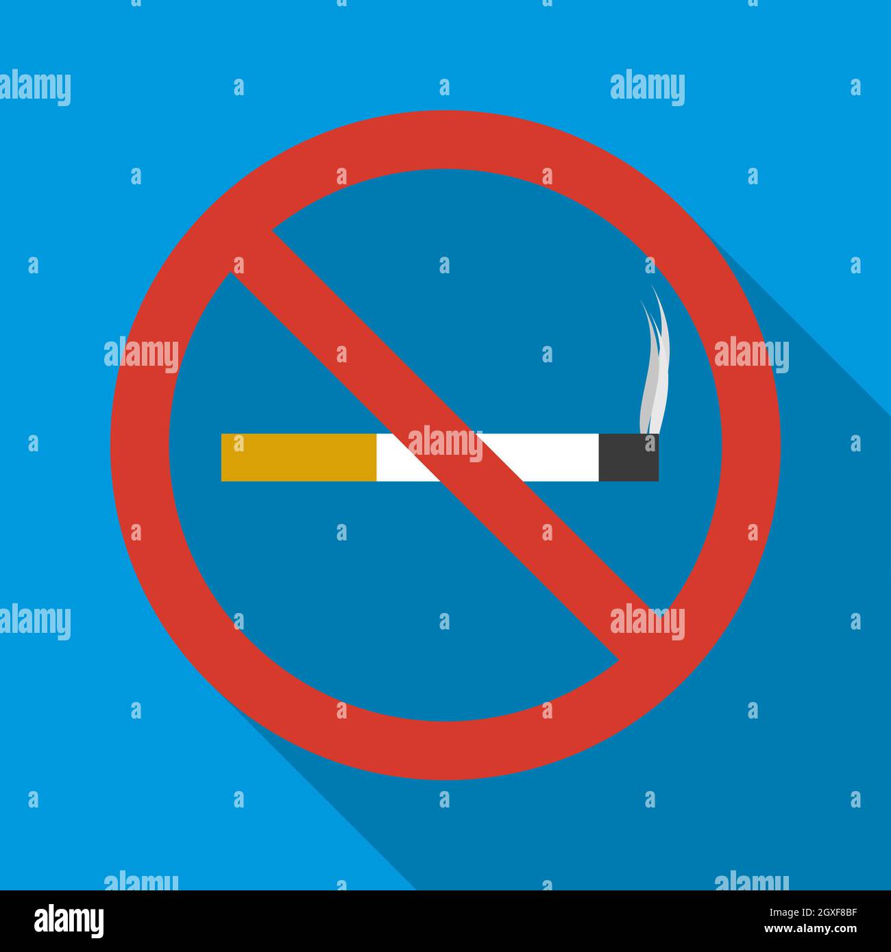 No smoking sign icon in flat style on a blue background Stock Photo - Alamy