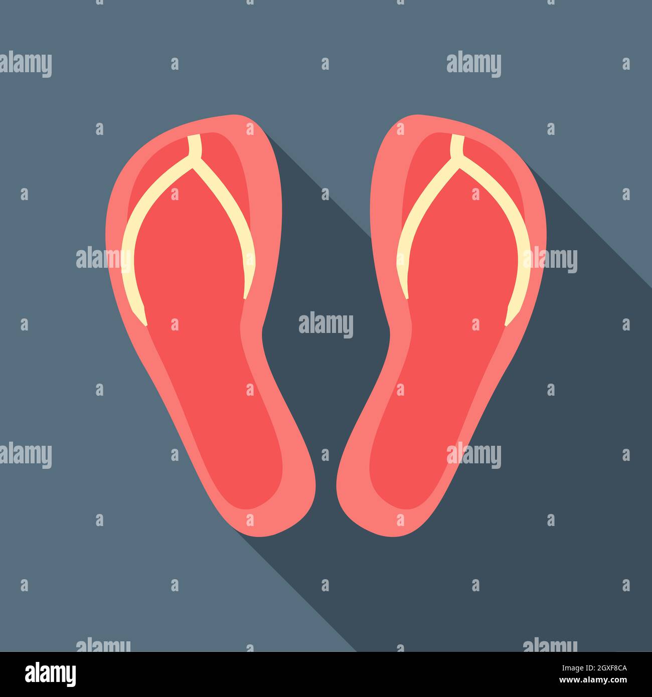 Red slippers icon in flat style on a grey background Stock Photo - Alamy