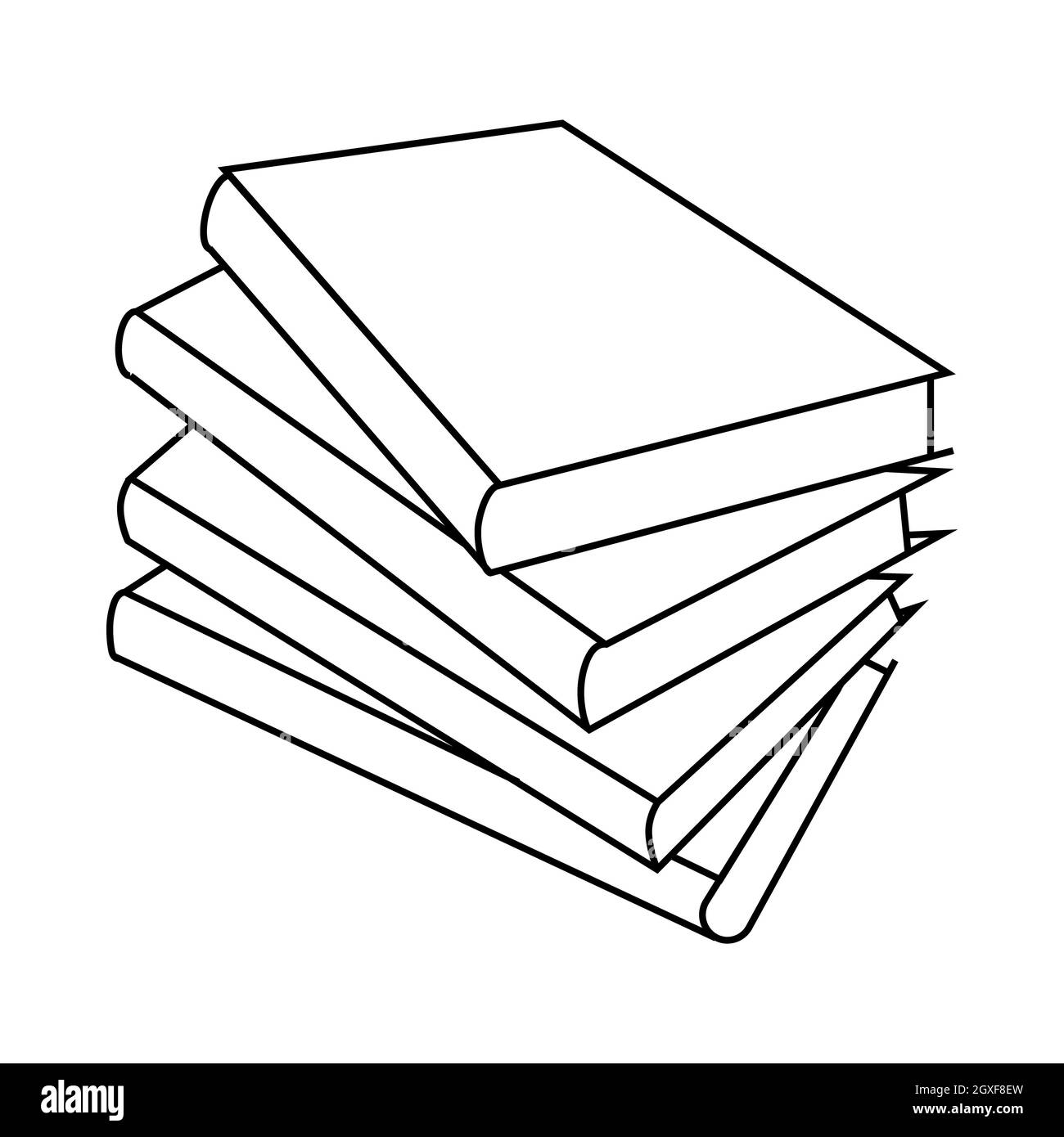 Four books icon in outline style isolated on white background. Reading ...