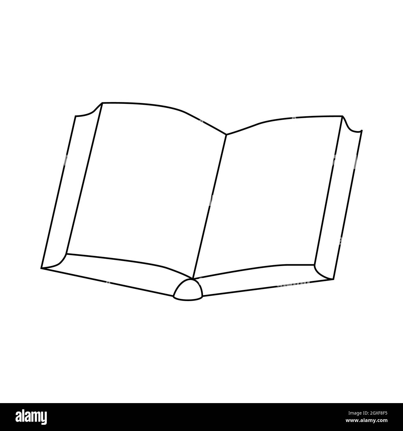 Open thick book icon in outline style isolated on white background ...