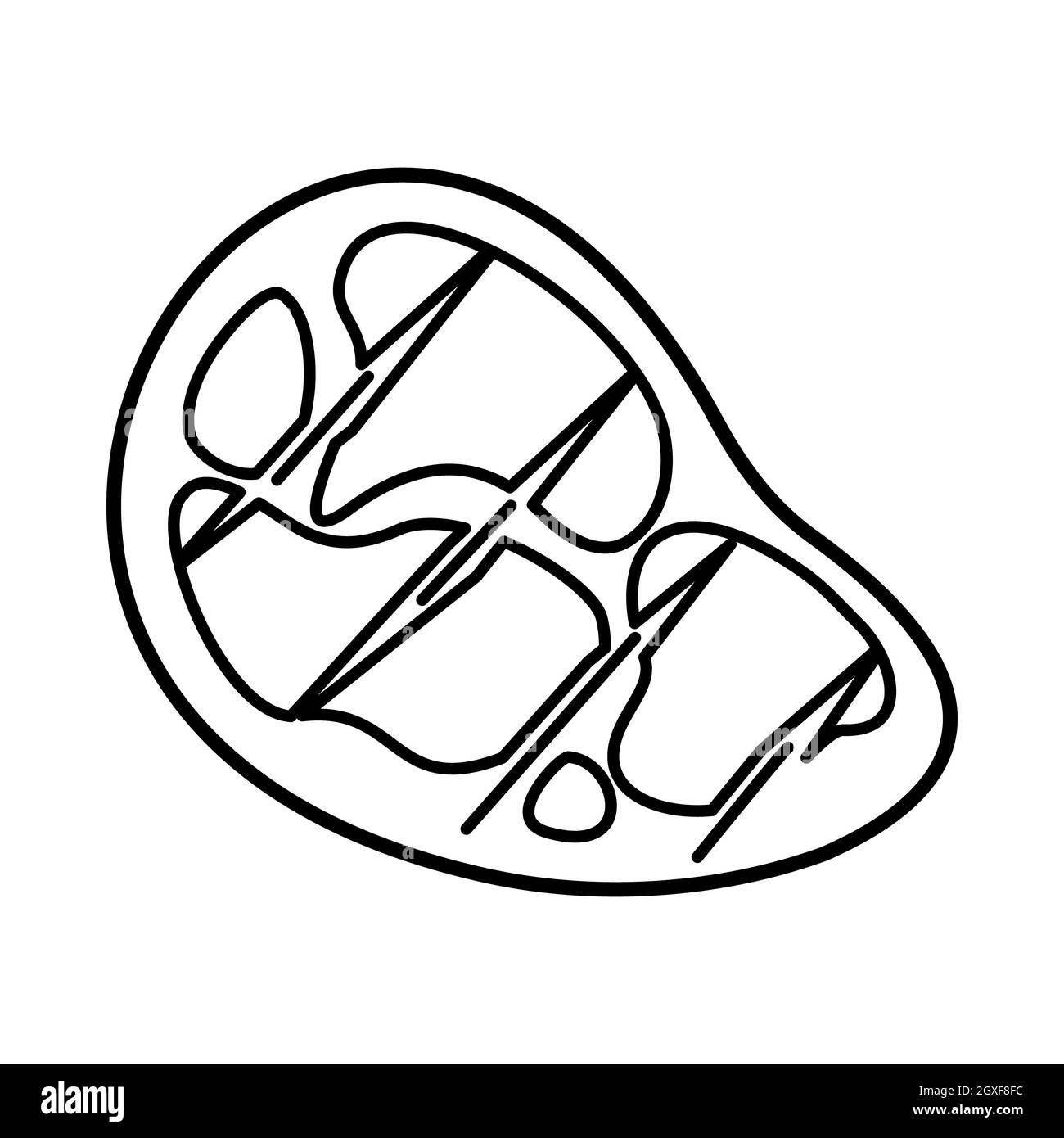 Steak Icon in outline style isolated on white background Stock Photo ...