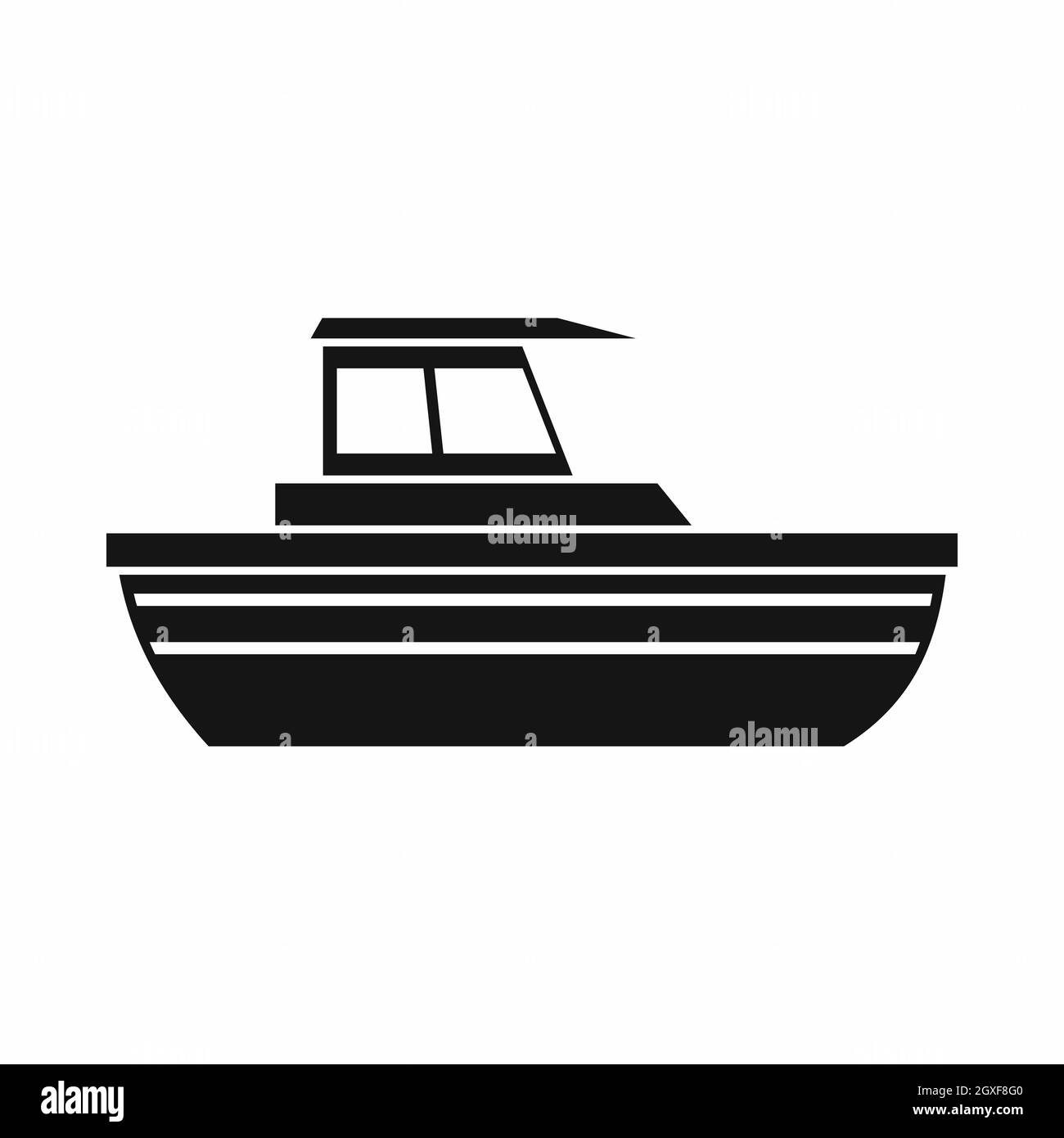 Motor boat icon in simple style isolated on white background. Sea ...