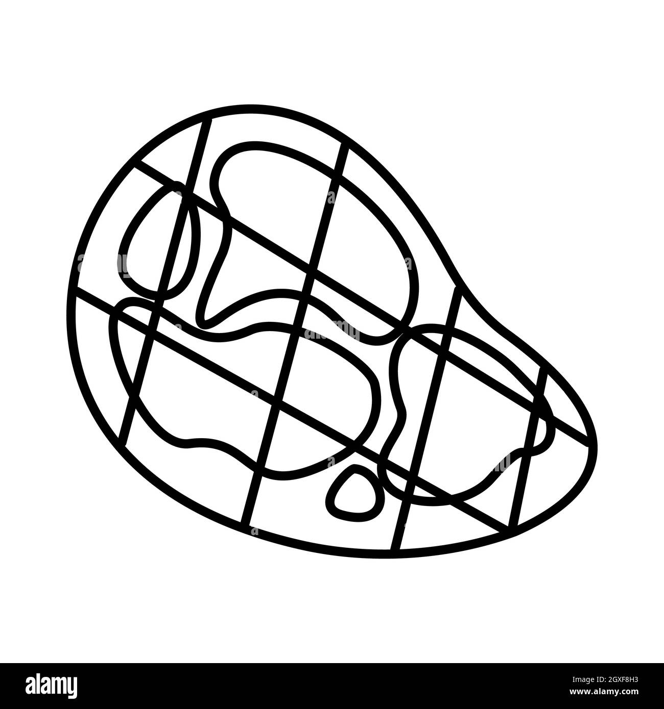 Steak Icon in outline style isolated on white background Stock Photo ...