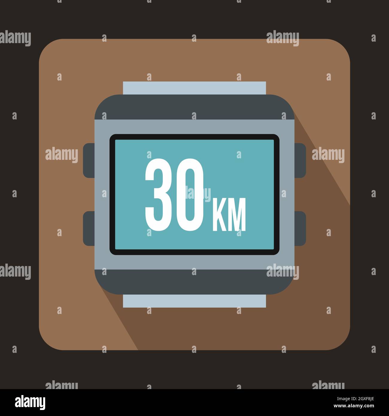 Speedometer bike icon in flat style with long shadow. Device symbol ...
