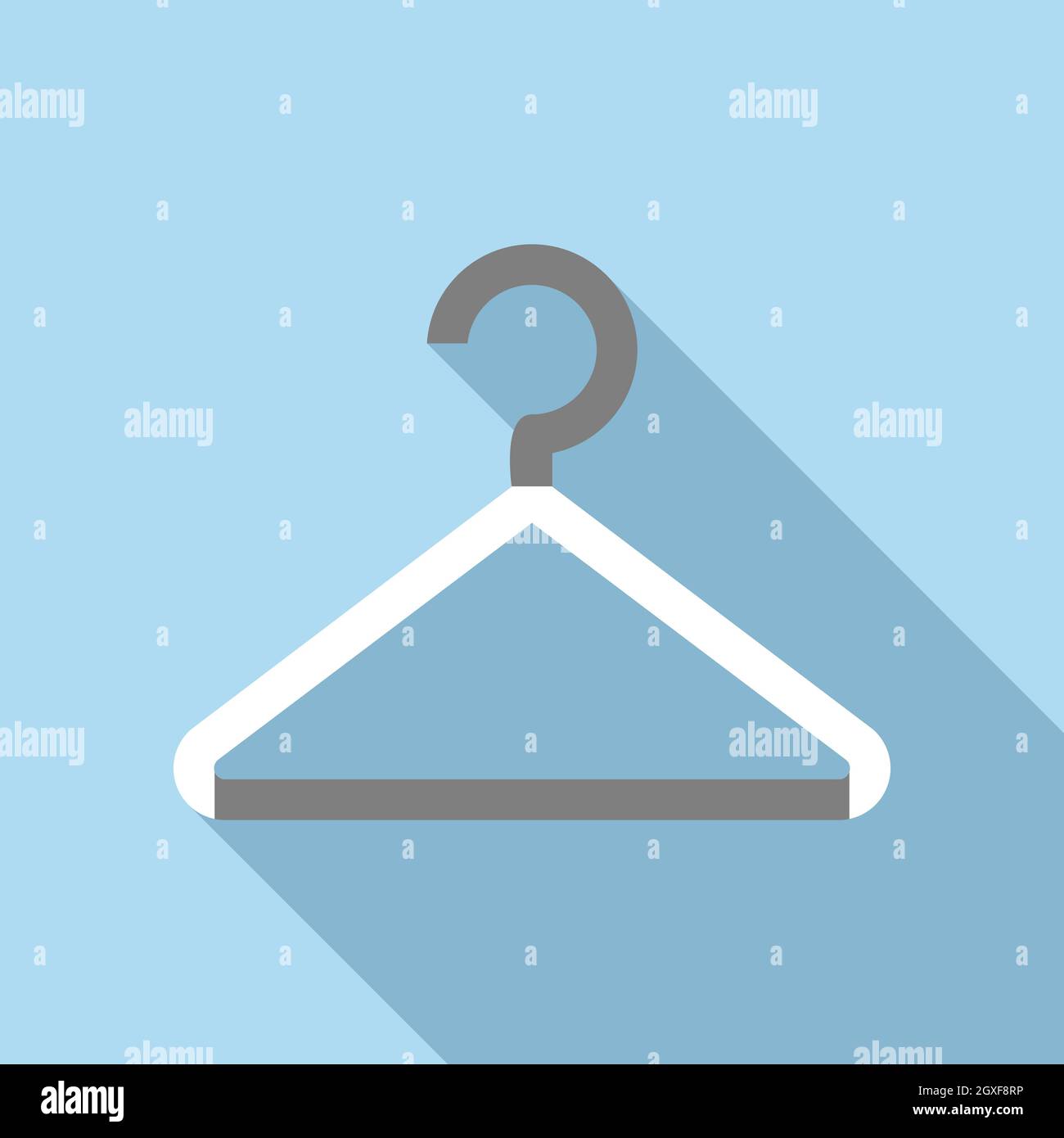 White coat hanger icon in flat style on a light blue background Stock ...