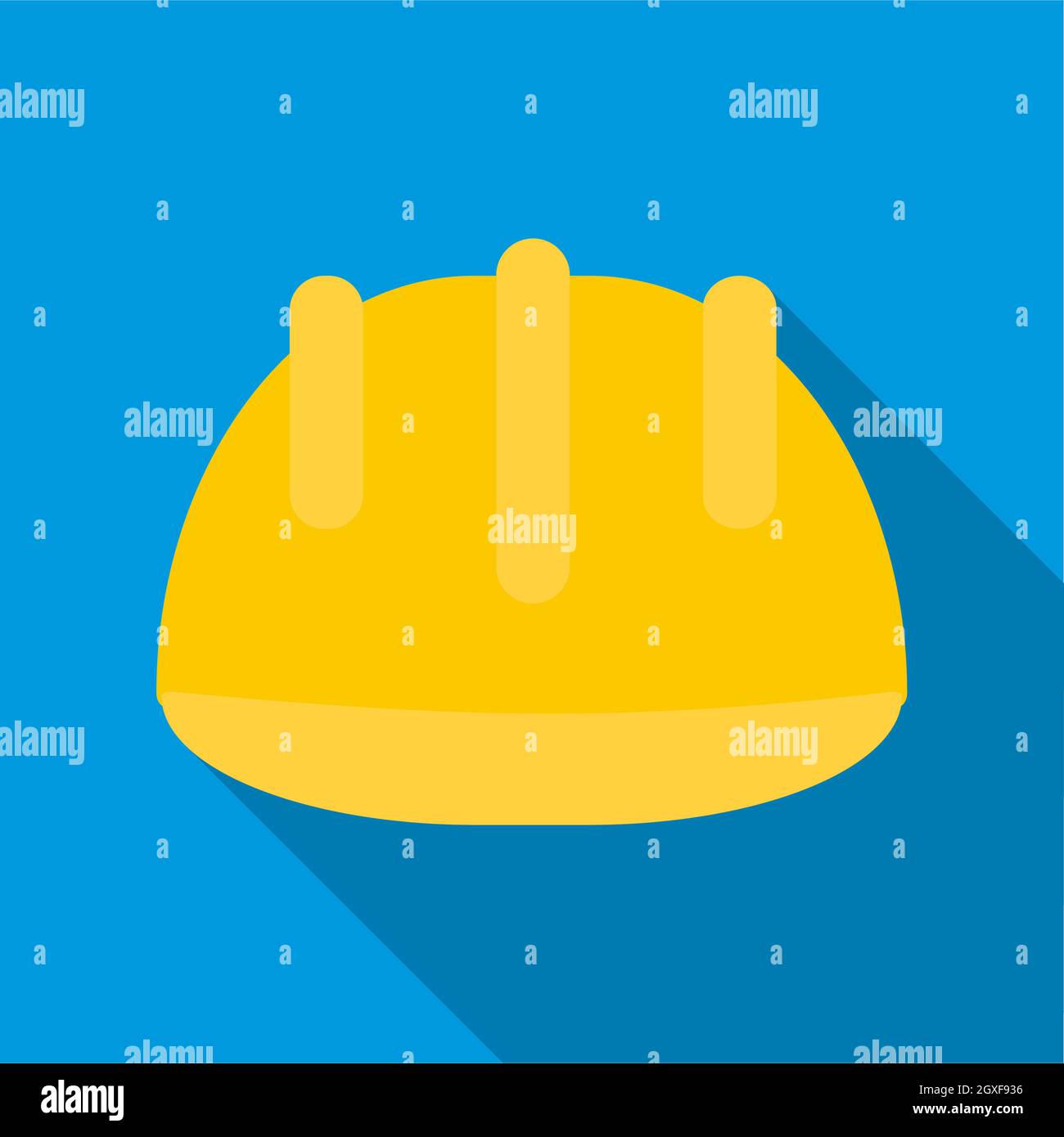 Safety yellow helmet icon in flat style with long shadow Stock Photo ...