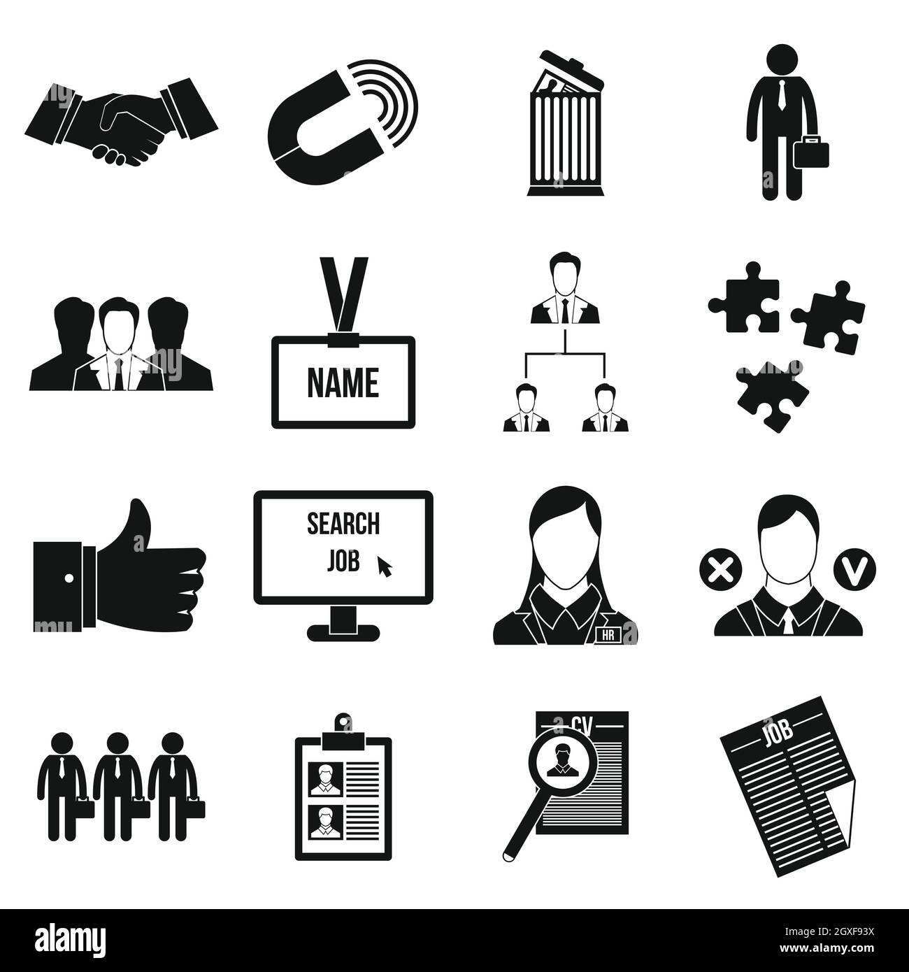 Human resource management icons set in simple style for any design ...