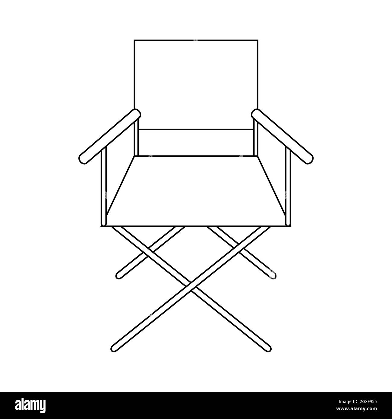 Cinema director chair icon in outline style on a white background Stock ...